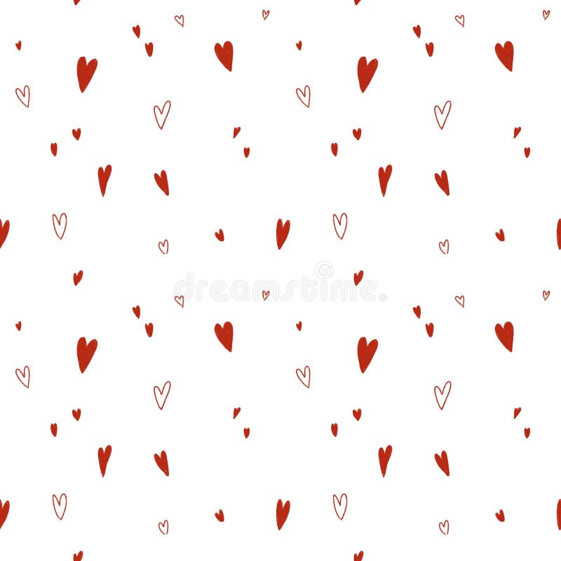 Heart Scribble Cute Simple a Seamless Pattern Stock Illustration - Illustration of poster ...