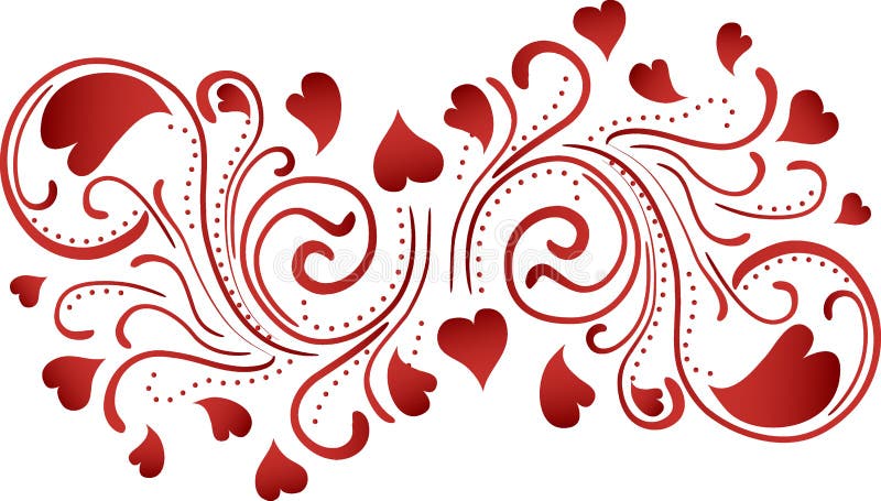 Fancy Scroll Heart Design Heart Scroll Background Stock Illustrations