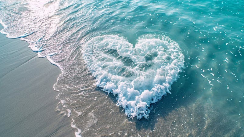 Heart on the Sea Water. Selective Focus Stock Illustration ...