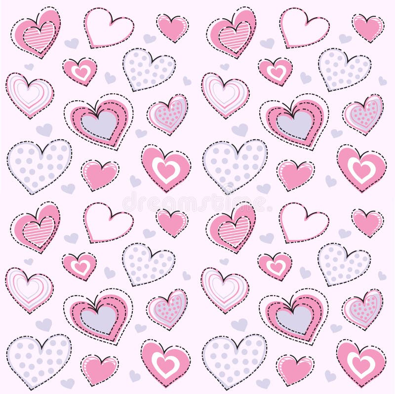 Heart seamless pattern stock vector. Illustration of valentine - 15909434