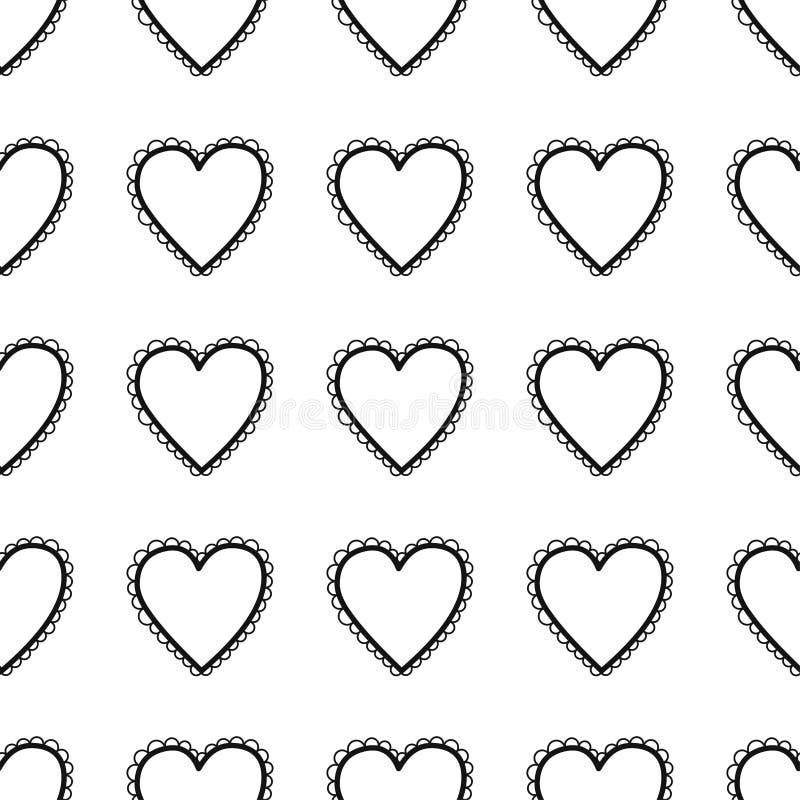 Heart Seamless Pattern. Love Digital Paper Stock Vector - Illustration ...