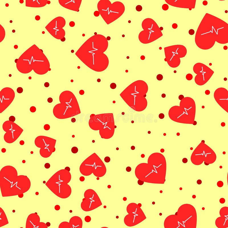 Heart Seamless Pattern. Medical Concept. Background with School Signs ...