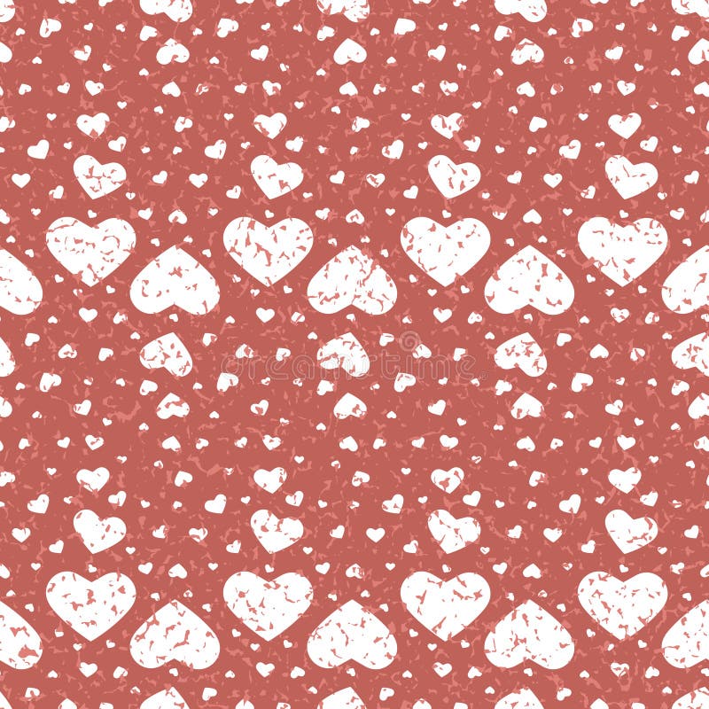 Heart Seamless Pattern for Package Design and Wedding, Grunge Texture ...