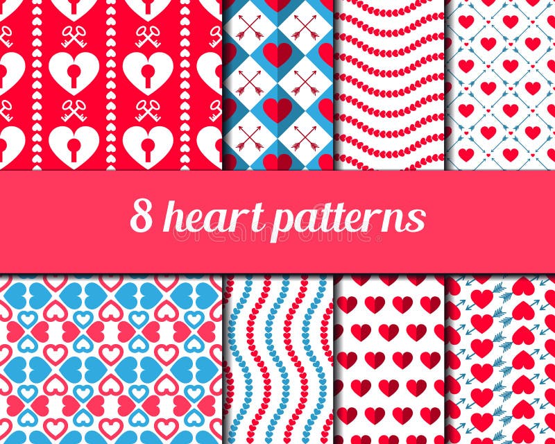 Heart Seamless Pattern 1 stock vector. Illustration of decorative ...