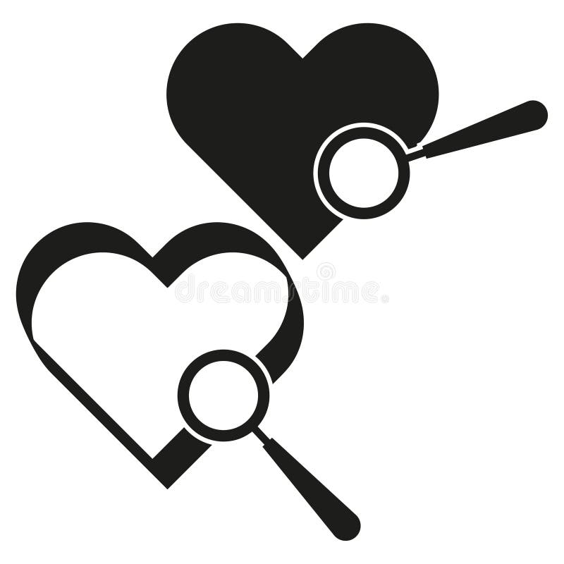 Heart Search Icon. Love Find Icon. Vector Illustration. EPS 10 Stock ...