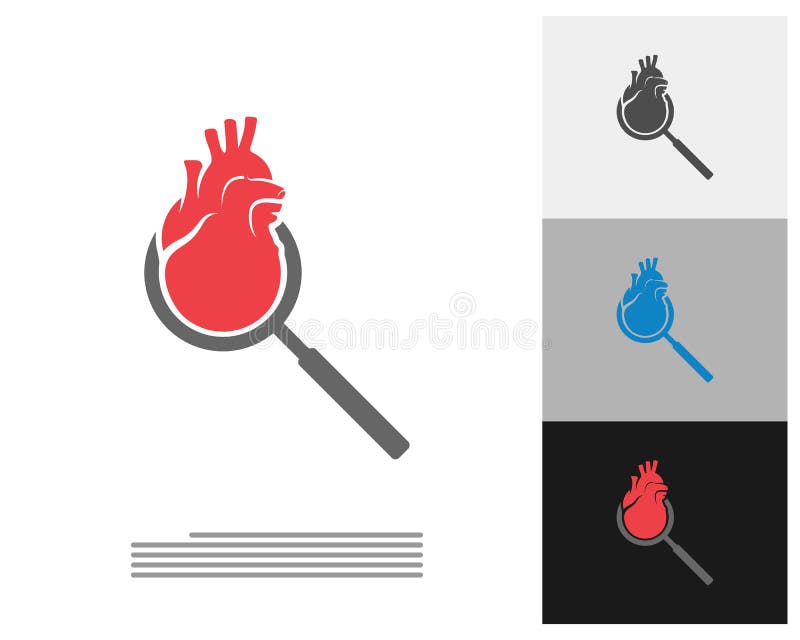 Heart Search Logo Vector Template, Creative Human Heart Logo Design ...