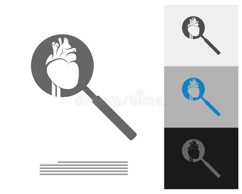 Heart Search Logo Vector Template, Creative Human Heart Logo Design ...
