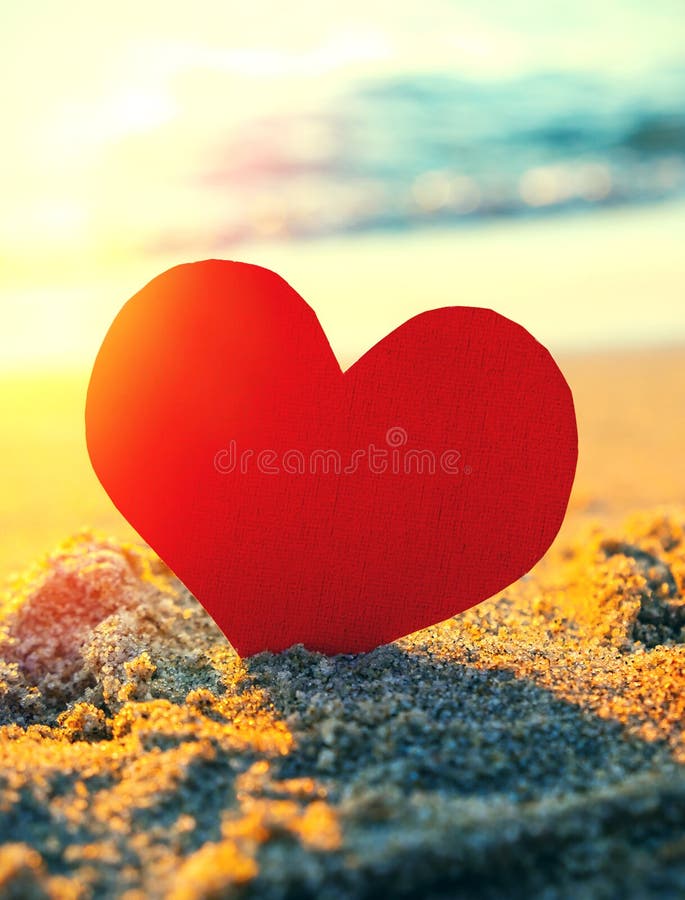 Heart on the Seashore stock image. Image of vacation - 324023599