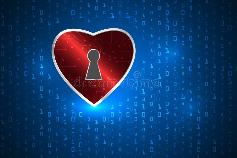 Heart Security Keyhole Technology Abstract Background. Stock Vector ...
