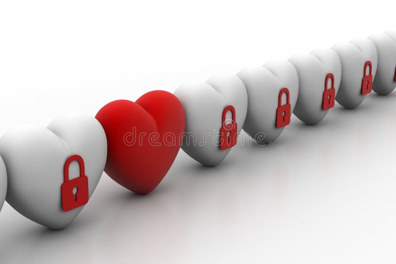 With Heart Security Alarm Sticks on Character Wall Stock Vector ...
