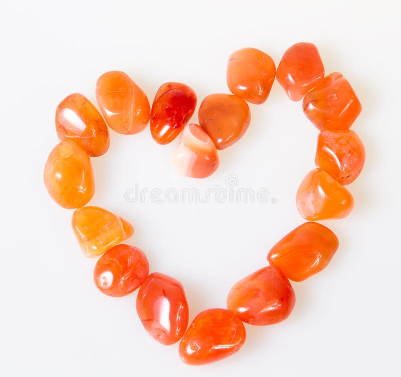 Heart of Semi Precious Stones. Over White Stock Photo - Image of cold ...