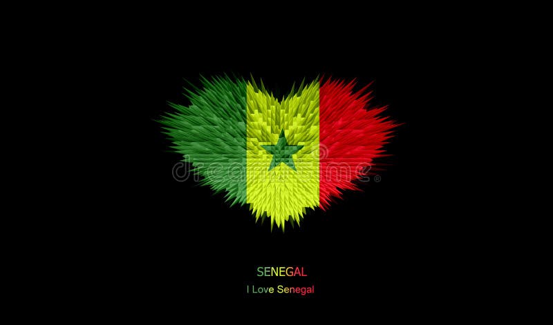 The Heart of Senegal Flag. stock illustration. Illustration of emblem ...