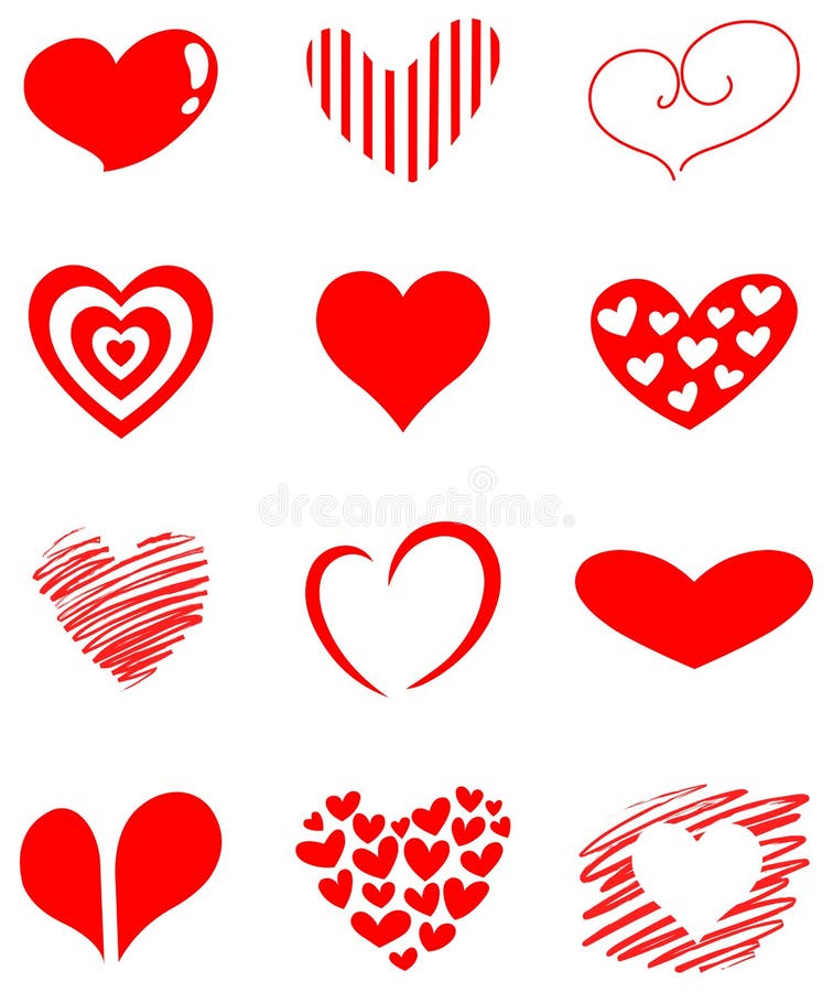 Heart set stock vector. Illustration of celebration, feelings - 23028686