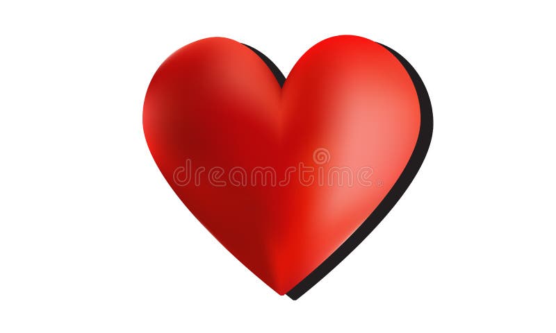 Heart with Shadow stock illustration. Illustration of icon - 36863694