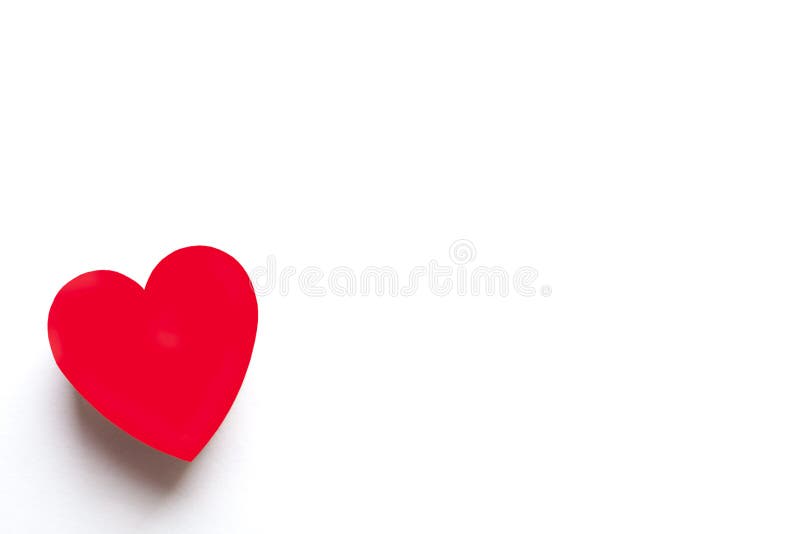Heart with Shadow on White Background Paper. Stock Image - Image of ...