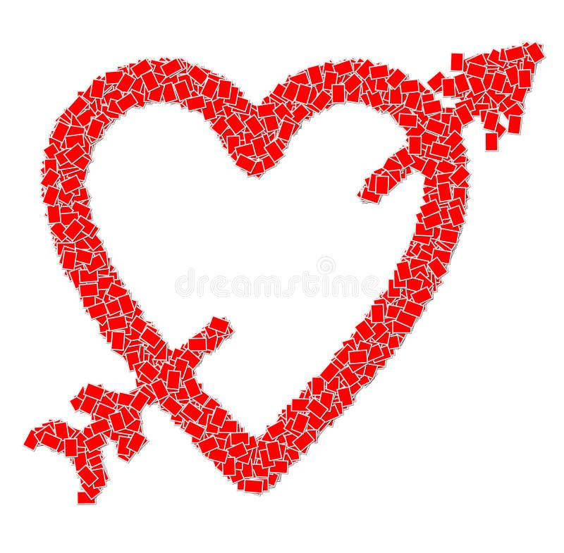 Heart shape and arrow stock illustration. Illustration of symbol - 21652342