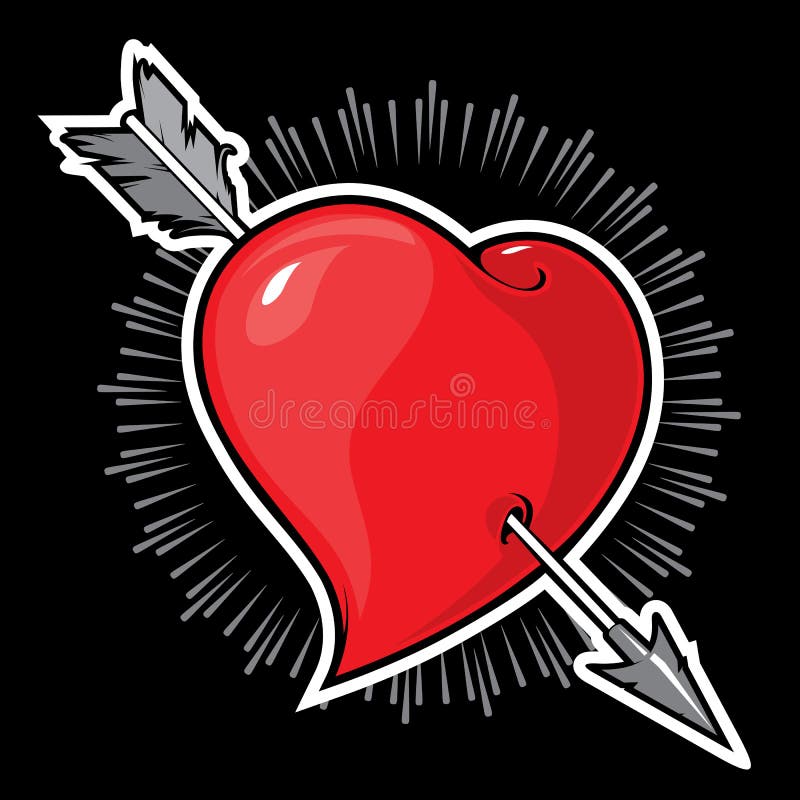 Heart shape and arrow stock vector. Illustration of shape - 97459426