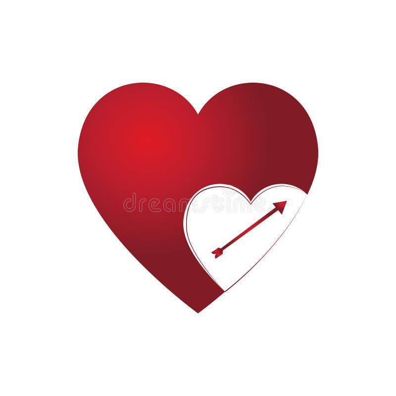 Heart shape with arrow stock vector. Illustration of shape - 108271468