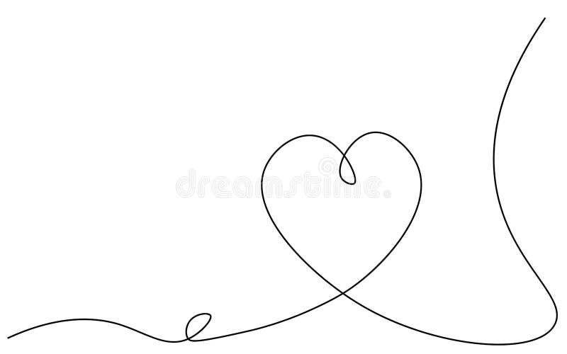 Heart Shape One Line Drawing Vector Illustration Stock Vector ...