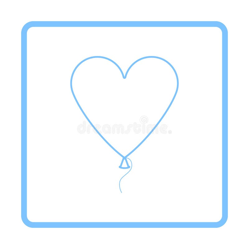 Heart Shape Balloon Icon stock vector. Illustration of heart - 208388556