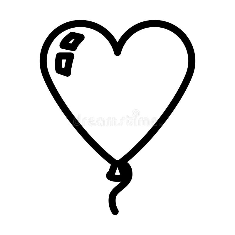 Heart Shape Balloon Icon stock vector. Illustration of design - 238614445