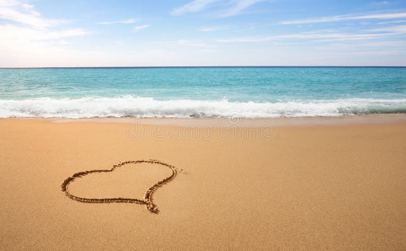 Heart shape on the beach stock image. Image of honeymoon - 113046279