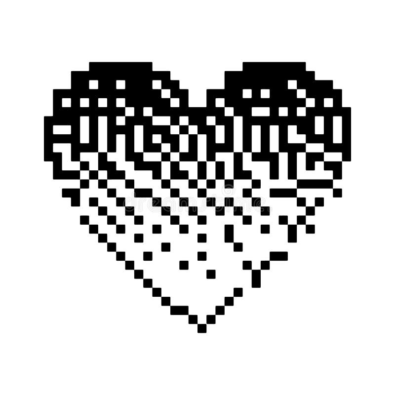 Heart Shape with Bitmap Retro Effect Stock Vector - Illustration of ...