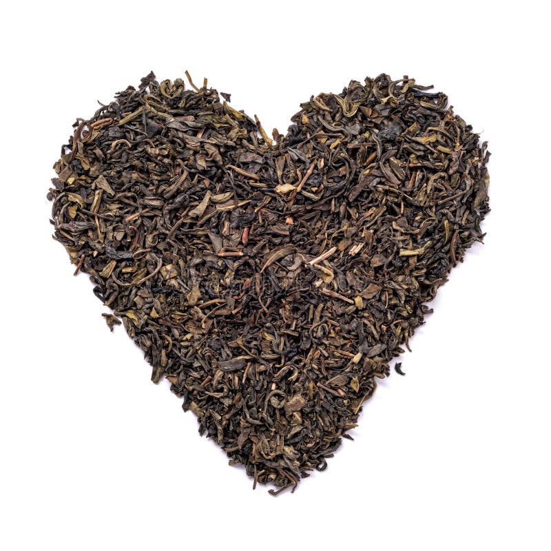 Heart shape black tea stock image. Image of green, herbs - 78672587