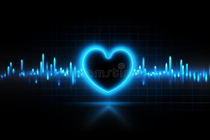 Sound Wave with Heart Shape in Center | Voice of Music Equalizer Design ...