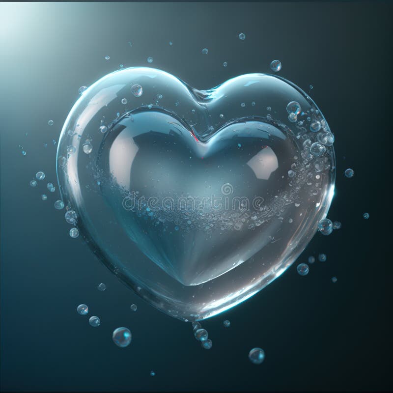 Heart Shape Bubble. AI Render. Stock Illustration - Illustration of ...