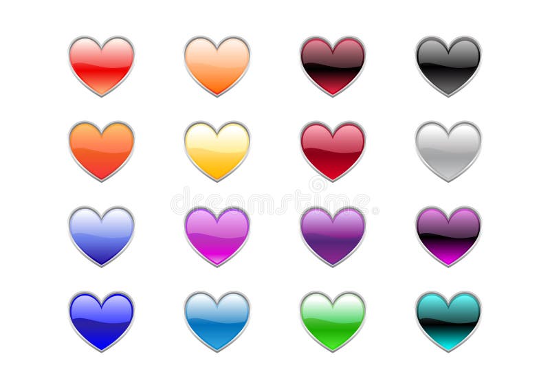 Heart shape buttons stock vector. Illustration of elements - 8314616