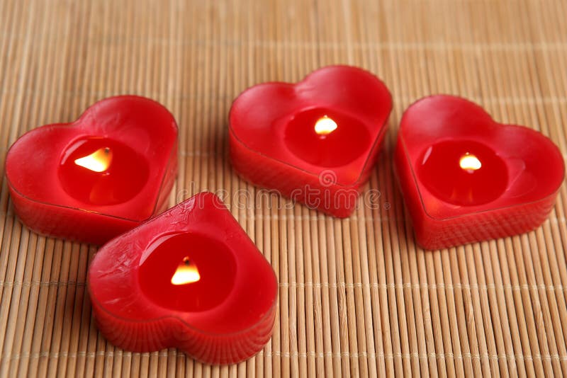 Heart shape candles. stock image. Image of shape, four - 83799039