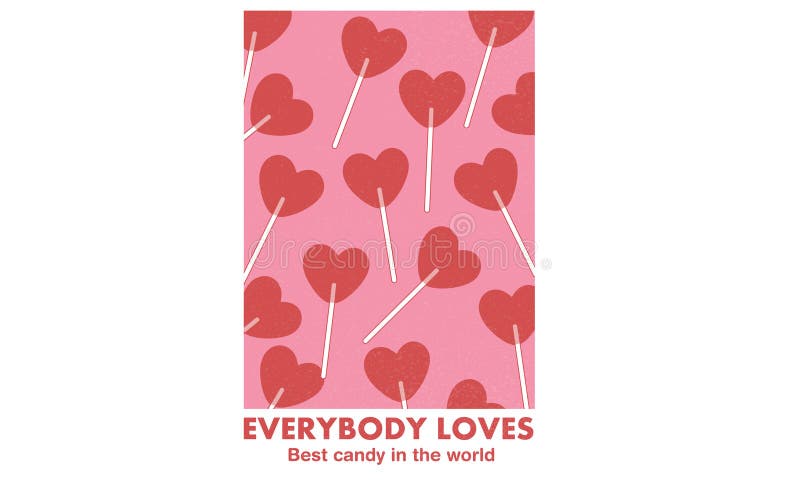 Heart Shape Candy Graphic Print Design. Best Candy in the World Stock ...