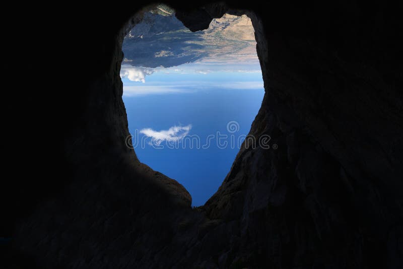 Heart Shape on Cave in Mountains Stock Photo - Image of mountains ...