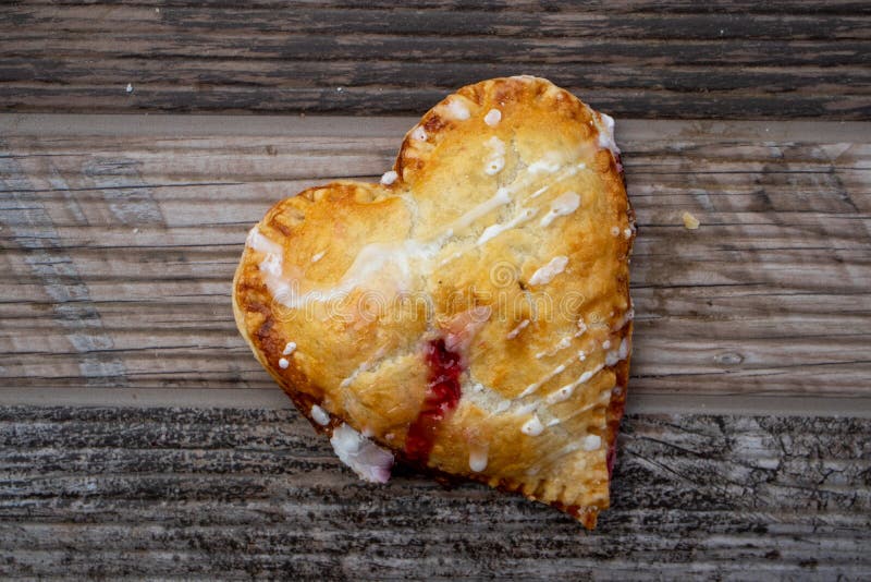 Heart-shape Cherry Hand-Pie on a Table Stock Image - Image of bake ...