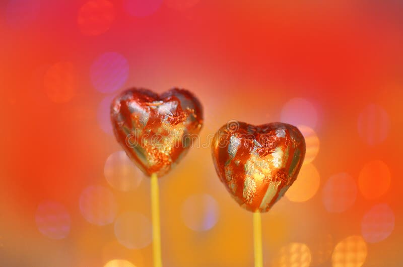 Heart Shape Chocolate Candies. Red Chocolate Hearts Candies Stock Photo ...