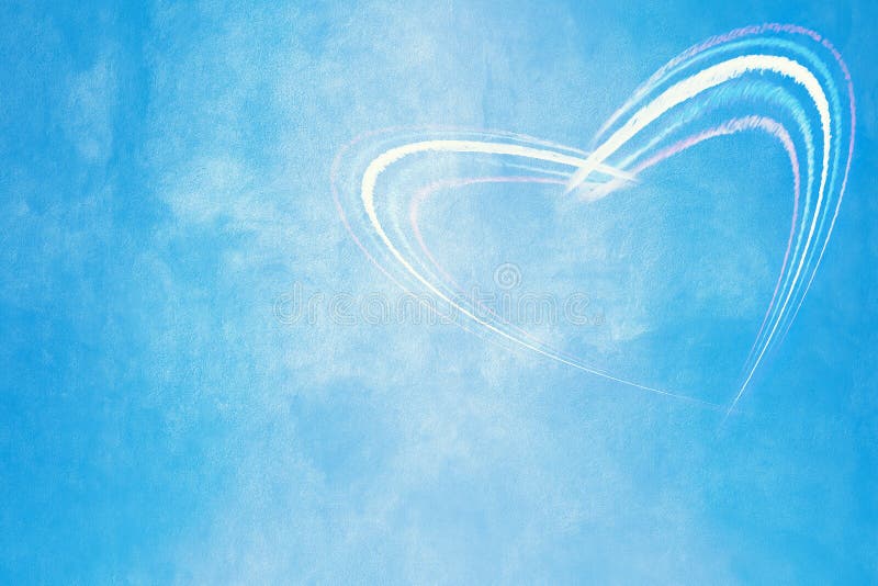 Heart Shape Color Painted on Blue Wall for Valentine and Wedding Stock ...