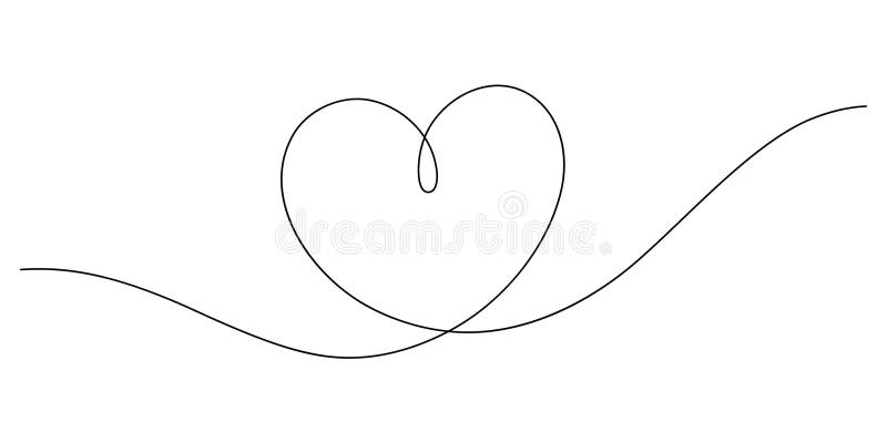 Heart Shape Continuous Thin Line Drawing Illustration Minimalism Stock ...