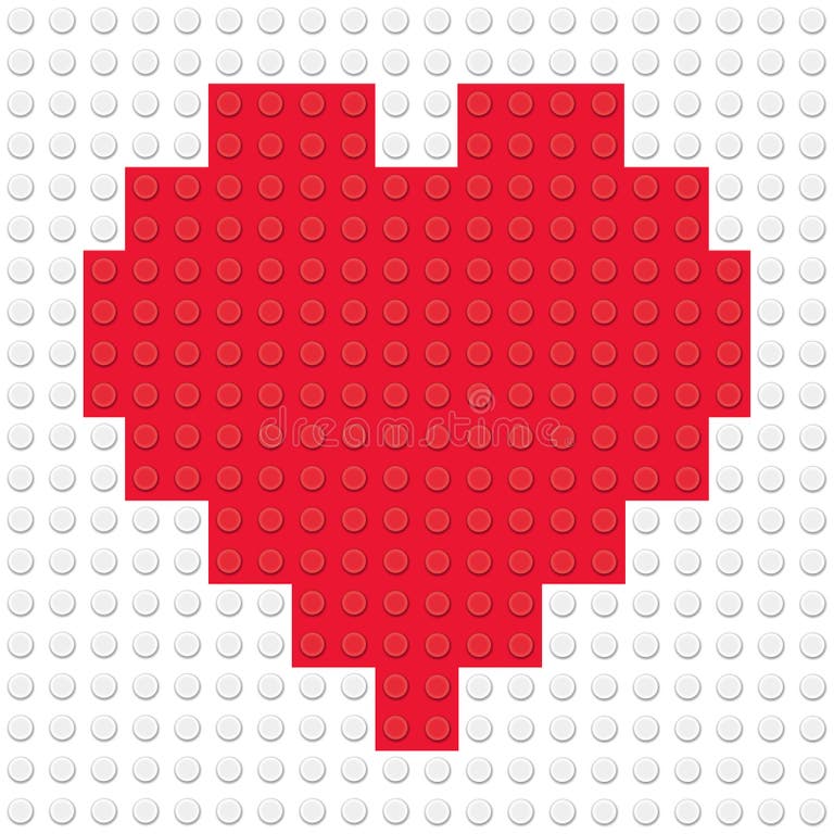 Heart Shape Created from Building Toy Bricks Stock Vector ...