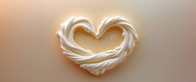 Heart Shape Created with Cream and Milk on a Soft Background in Subtle ...