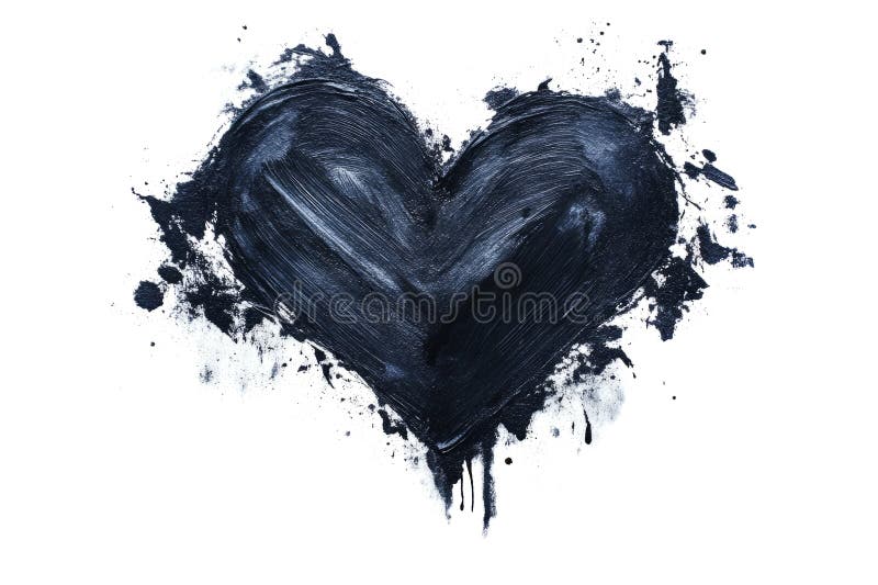 Heart Shape Created with Dark Blue Paint Strokes, Expressing Love and ...