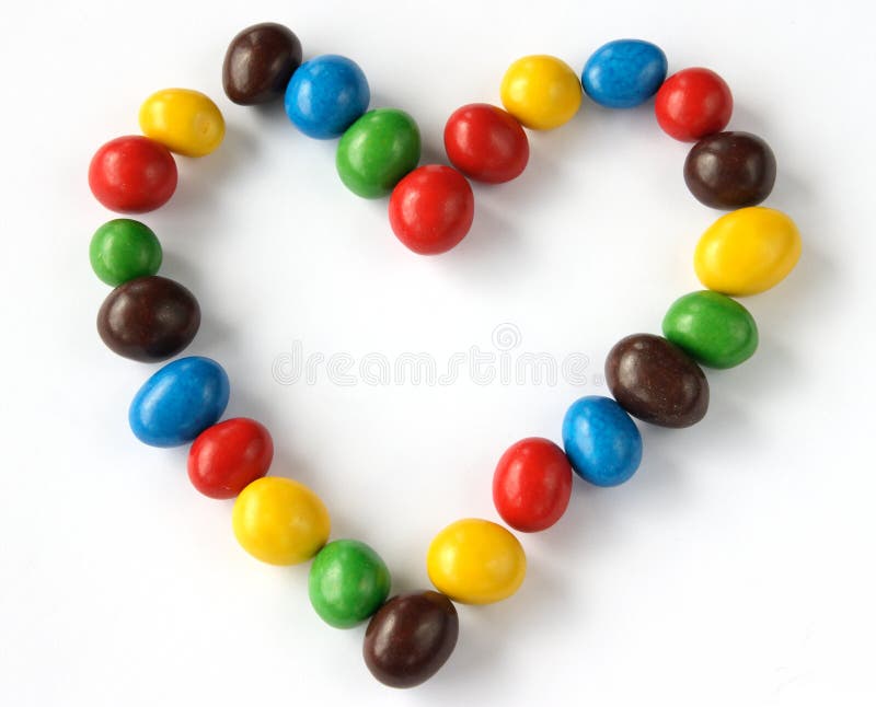 Heart Shape Created from Small Candies Stock Photo - Image of romantic ...
