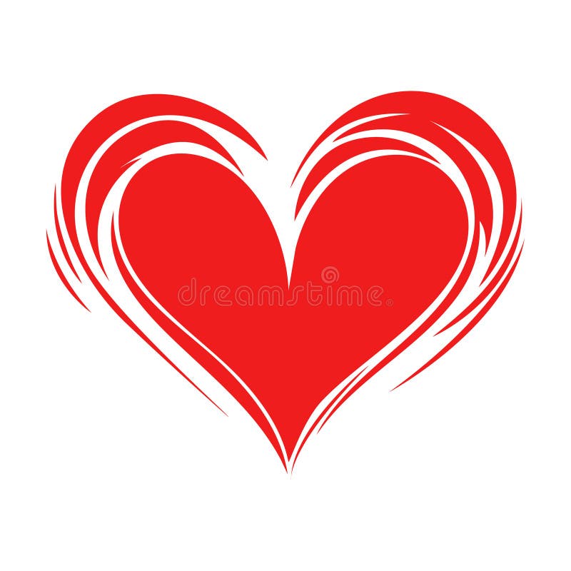 Heart Shape Design with Stylized Elements Representing Love and Passion ...