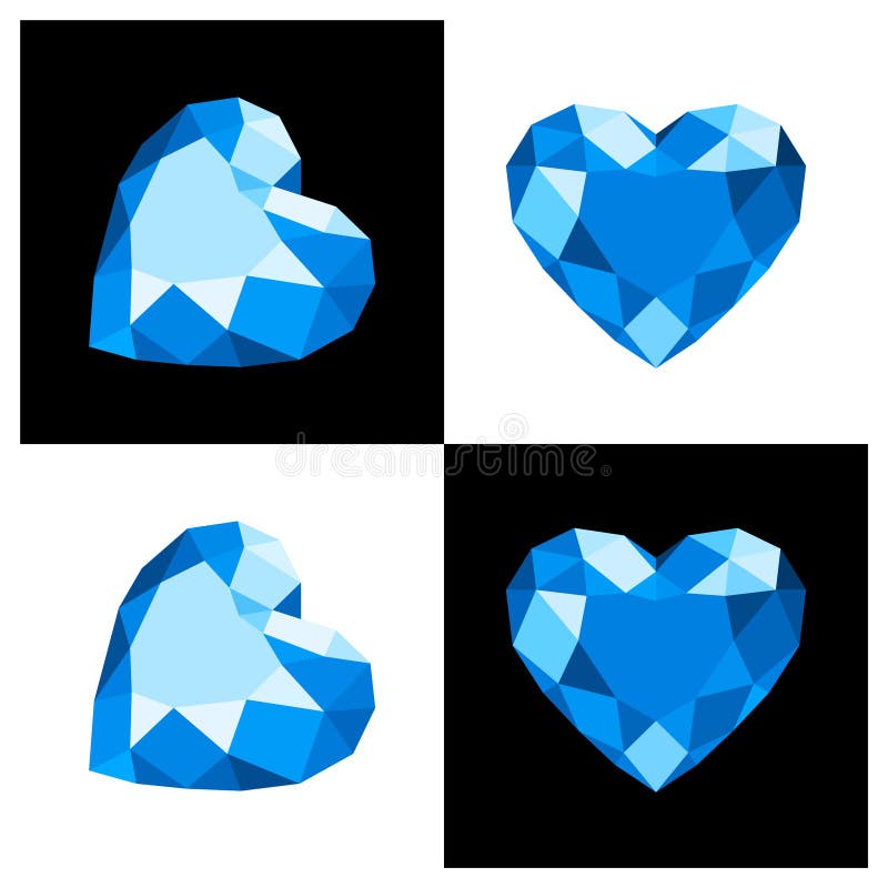 Heart shape diamond icon stock illustration. Illustration of company ...