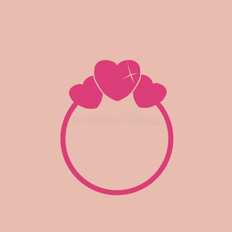 Heart Shape Diamond Ring. Vector Illustration Decorative Background ...