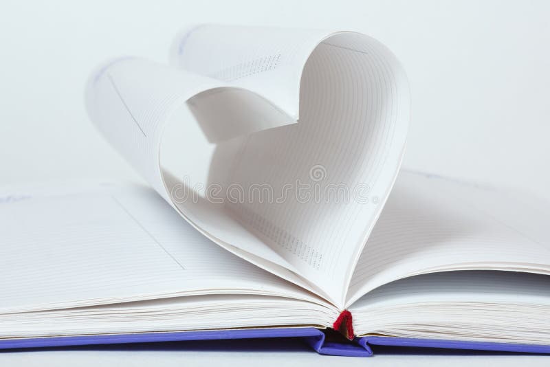 Heart shape of diary pages stock photo. Image of document - 37440894