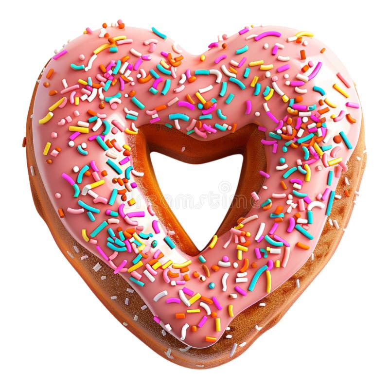 Heart Shape Donut on Transparent Background - Ai Generated Stock ...