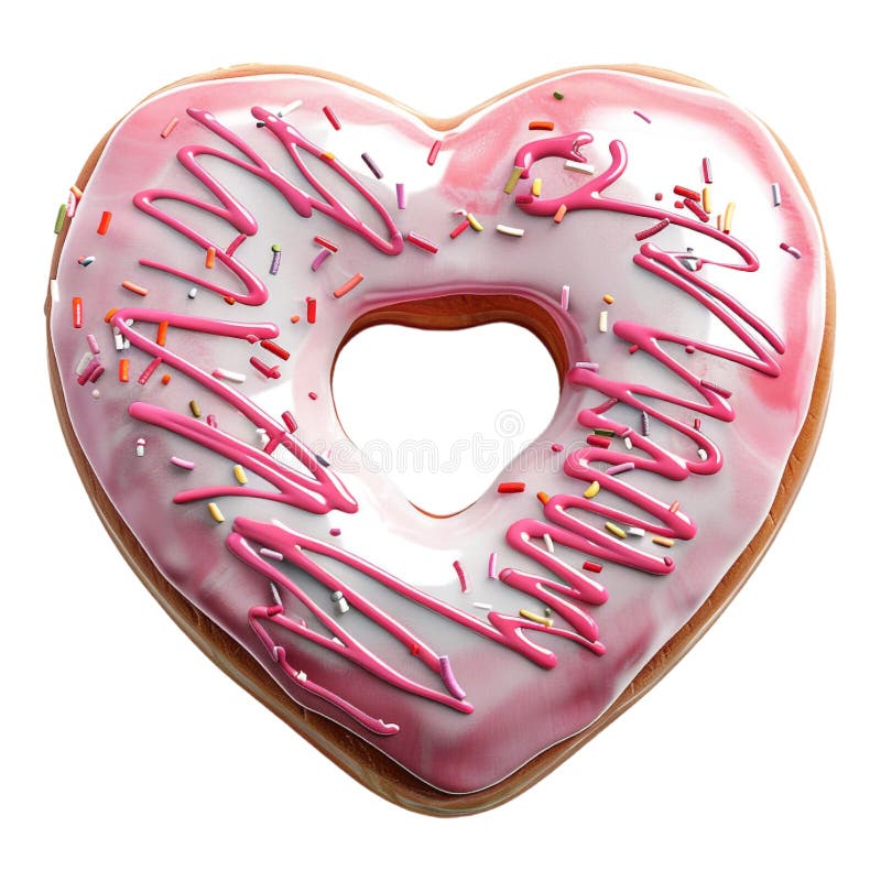 Heart Shape Donut on Transparent Background - Ai Generated Stock ...