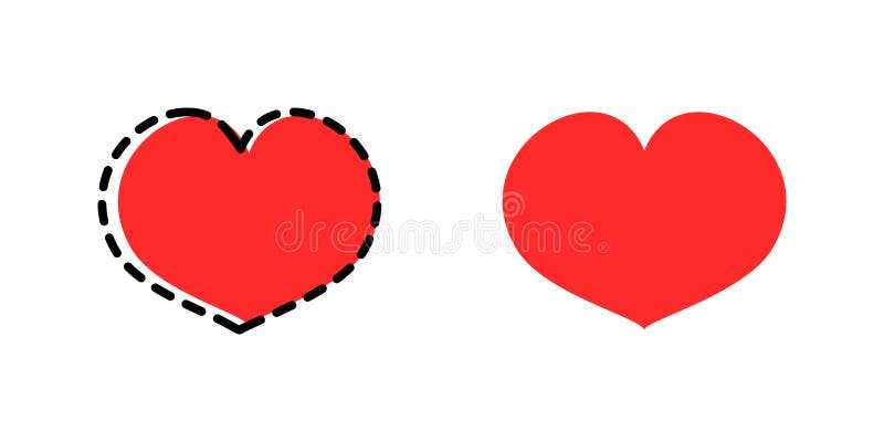 Heart Shape with Dotted Point and Regular Heart Shape Stock Vector ...