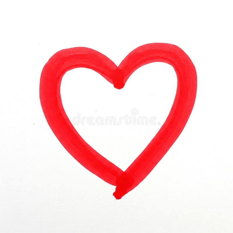 A Heart Shape Drawn by a Marker Isolated on a White Background Stock ...